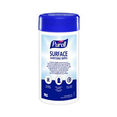Desinfectant wipe Purell blue to surfaces in contact with food ...