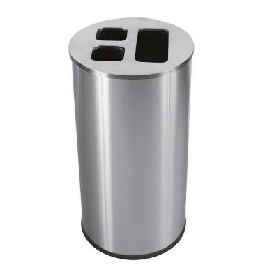 Probbax 1271 Indoor selective waste bin 60l, SS, with 3 compartments ...