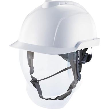 MSA V-Gard 950 white non-ventilating helmet with Y-strap chinstrap ...