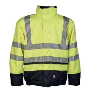 Sioen WADDINGTON Flame Retardant Anti Static Hi-Vis Yellow Bomber Jacket - Multinorm & welding ...