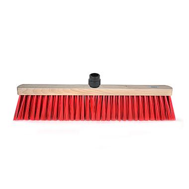 Balai de rue : pvc court - rouge - fixe manche - monture bois - 40 cm ...