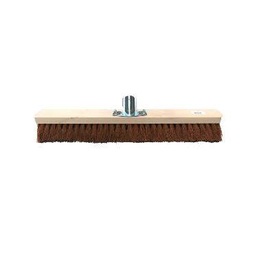 Balai coco : bois non verni - plat - fixe manche - 100 cm - Ø 28 mm - Coco
