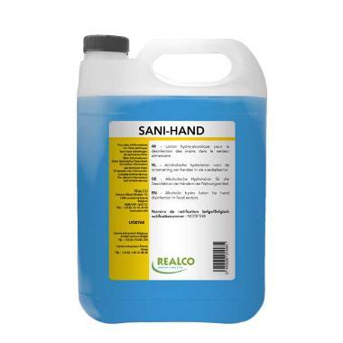 Sani-hand - Lotion désinfectante hydroalcoolique pour les mains - 5l - Notif 598 - Gel hydro ...