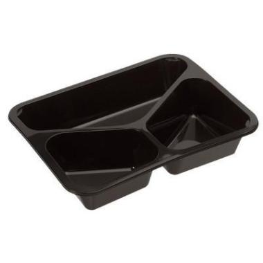 Ravier : noir - pp - 3 compartiments - 22,7 x 17,7 x 4,5 cm - 200 pc ...